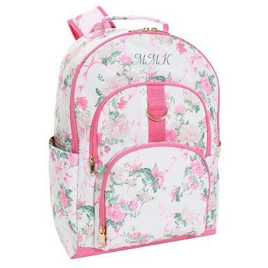 LoveShackFancy Pink Floral Ribbon Backpack and Slim Water Bottle Bundle ...