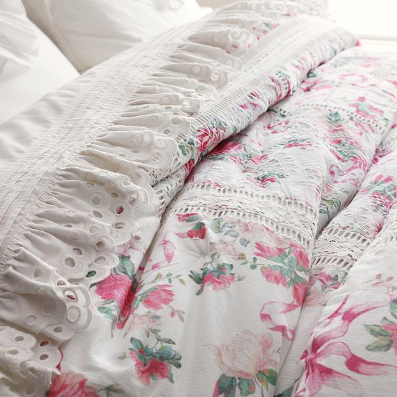 LoveShackFancy Cabbage Rose Quilt | Pottery Barn Teen