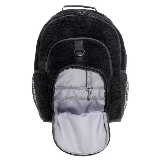 Gear-Up Solid Cozy Black Sherpa Backpack | Pottery Barn Teen