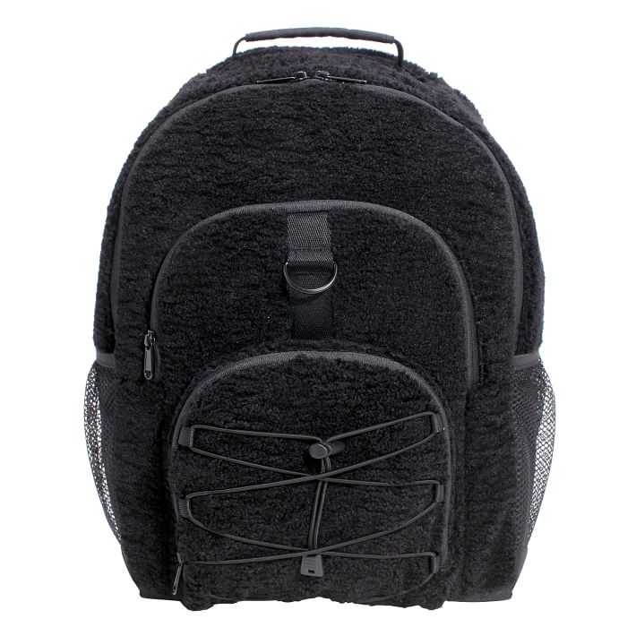 Gear-Up Solid Cozy Black Sherpa Backpack | Pottery Barn Teen