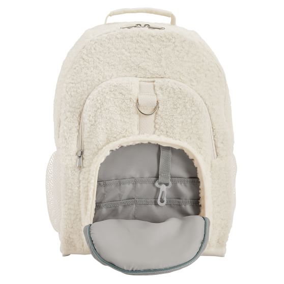Open Box: Gear-Up Cream Solid Cozy Sherpa Backpack | Pottery Barn Teen