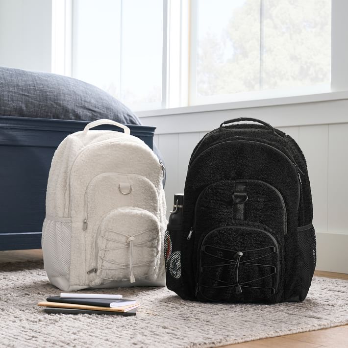 Gear-Up Solid Cozy Black Sherpa Backpack | Pottery Barn Teen