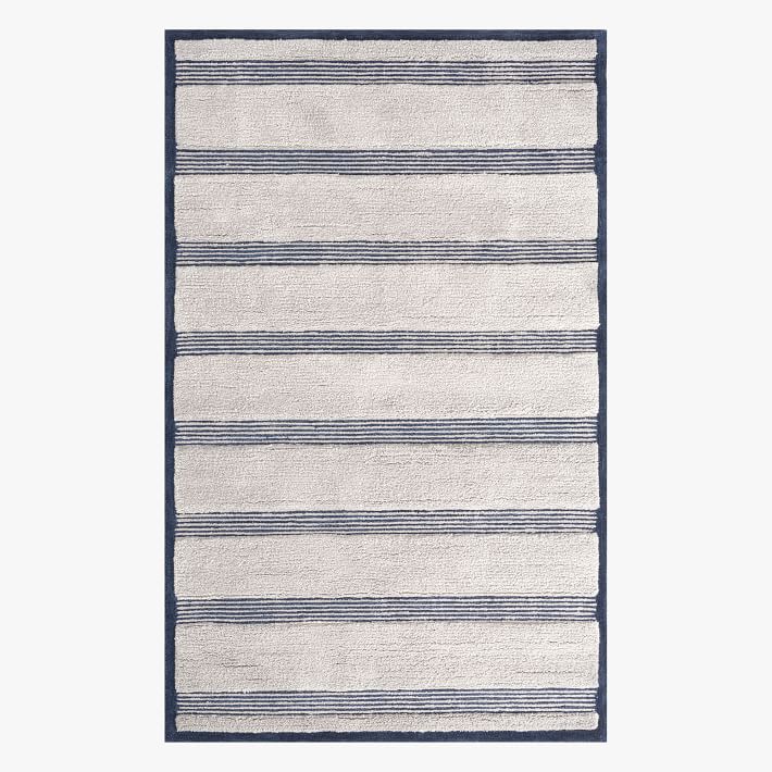 Stripe Wool Rug - Navy | Pottery Barn Teen