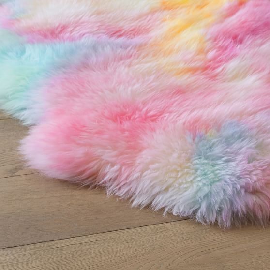Sheep Skin Tie-Dye Rug | Pottery Barn Teen