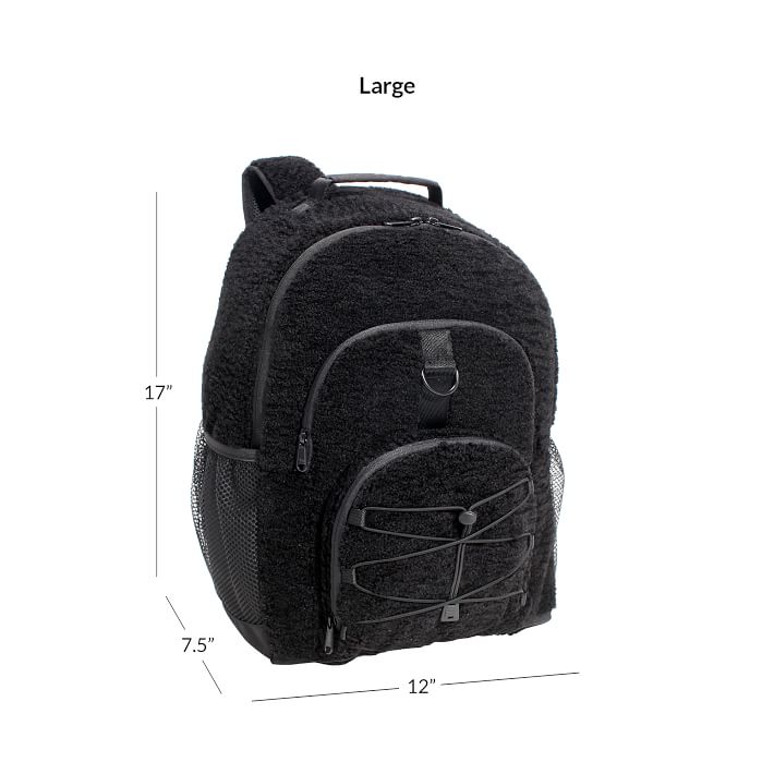 Gear-Up Solid Cozy Black Sherpa Backpack | Pottery Barn Teen