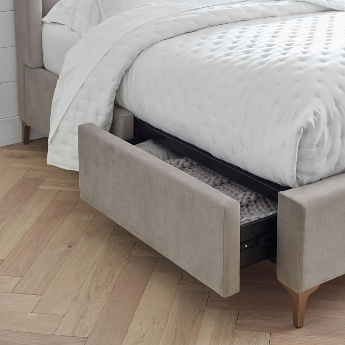 Avalon Channel Stitch Upholstered 2-Drawer Storage Bed | Pottery Barn Teen