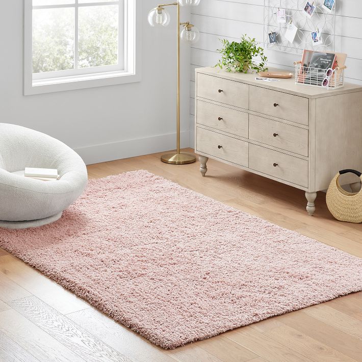 Classic Shag Performance Rug - Blush | Pottery Barn Teen