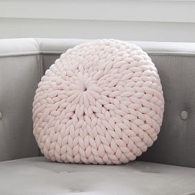Round Chunky Knit Pillow | Pottery Barn Teen