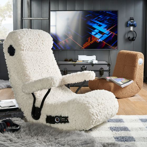 Jumbo Sherpa Natural Gaming Chair | Pottery Barn Teen