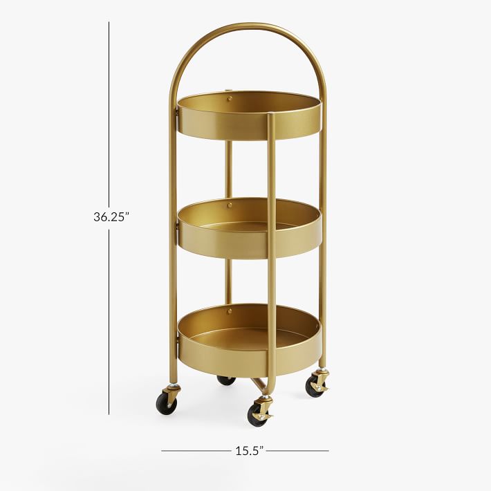 Gold Round Storage Cart | Pottery Barn Teen