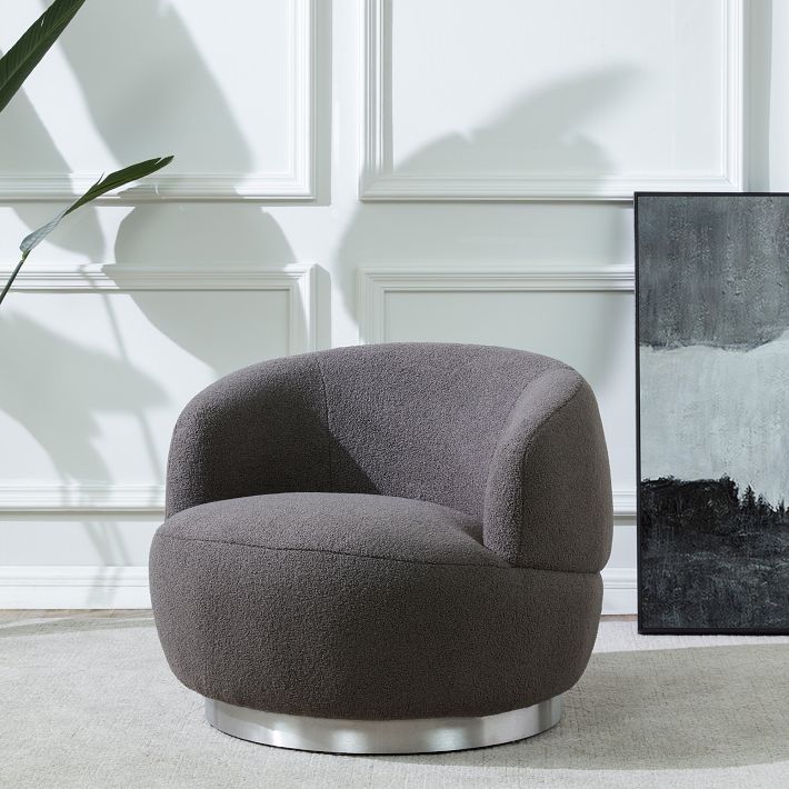 Flynn Faux-Lamb Wool Swivel Chair | Pottery Barn Teen