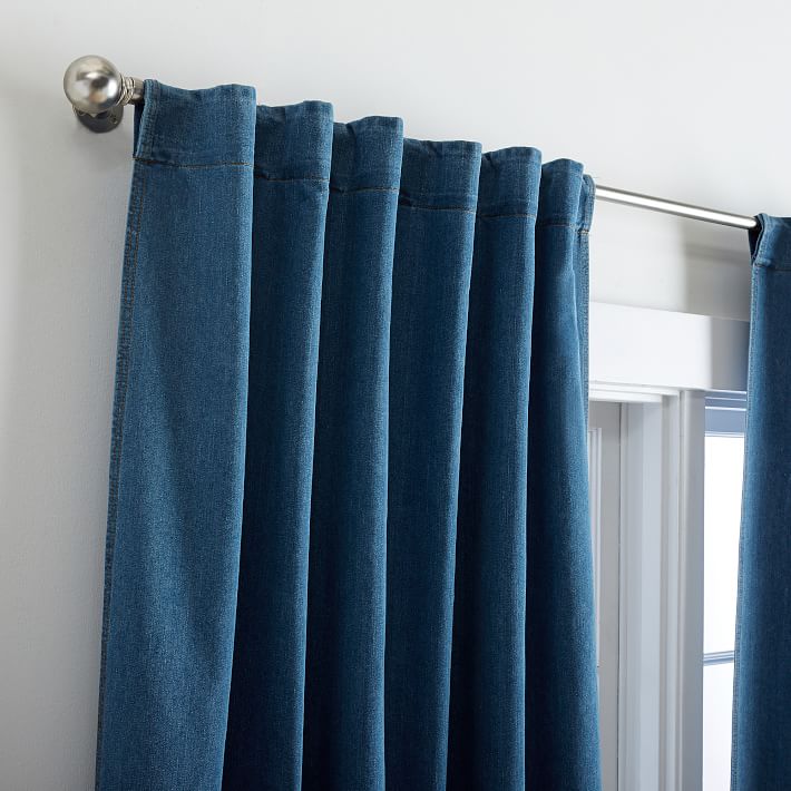 Grayson Denim Curtain Set | Pottery Barn Teen