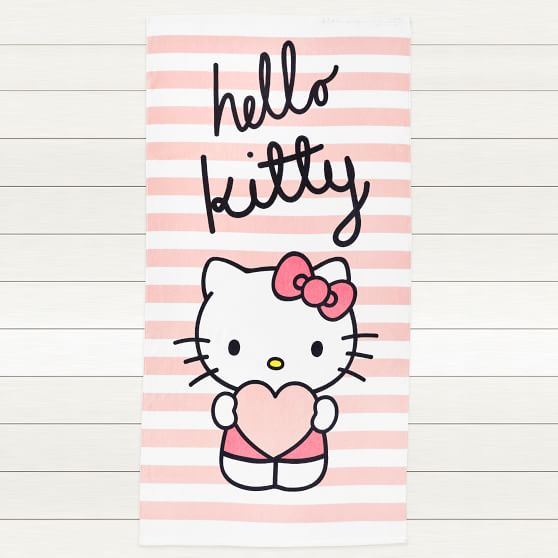 Hello Kitty® Striped Beach Towel | Pottery Barn Teen