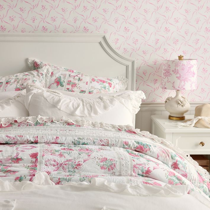 LoveShackFancy Cabbage Rose Quilt | Pottery Barn Teen