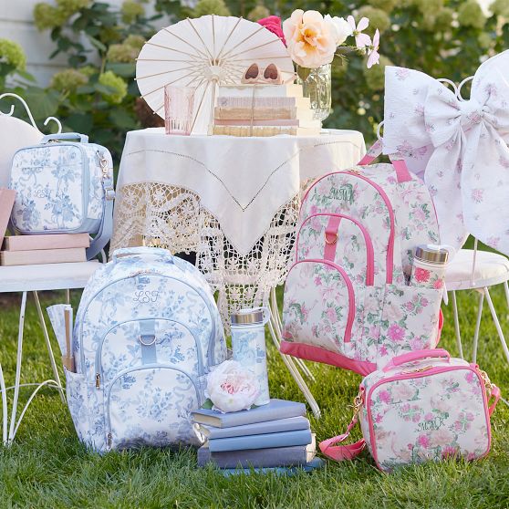 LoveShackFancy Pink Floral Ribbon Backpack and Cold Pack Lunch Box ...