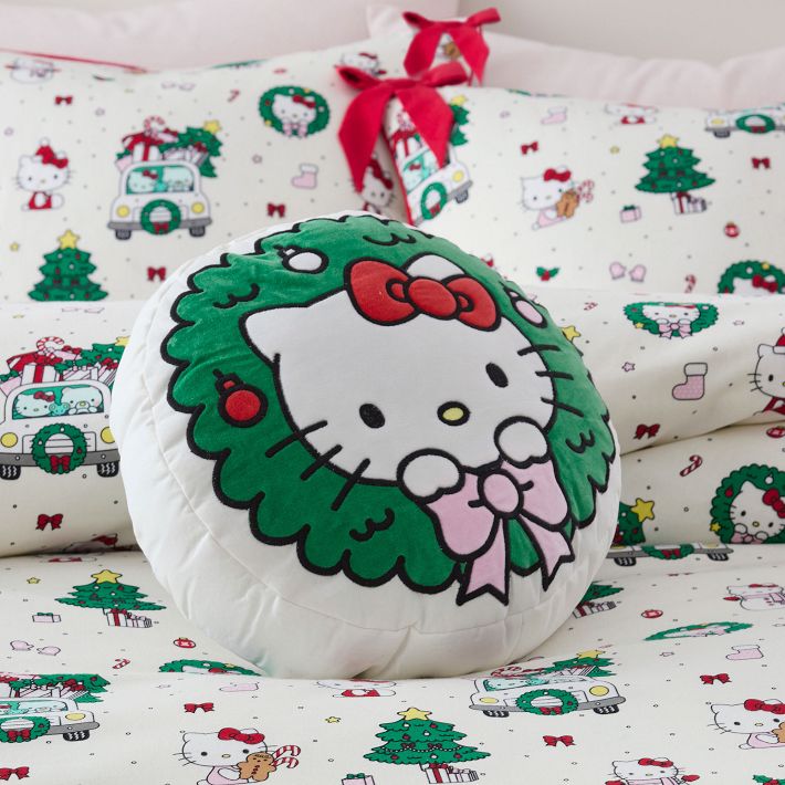 Hello Kitty® Organic Flannel Holiday Duvet Cover | Pottery Barn Teen