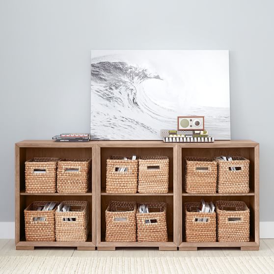 Callum 75" Triple 2-Shelf Low Bookcase | Pottery Barn Teen