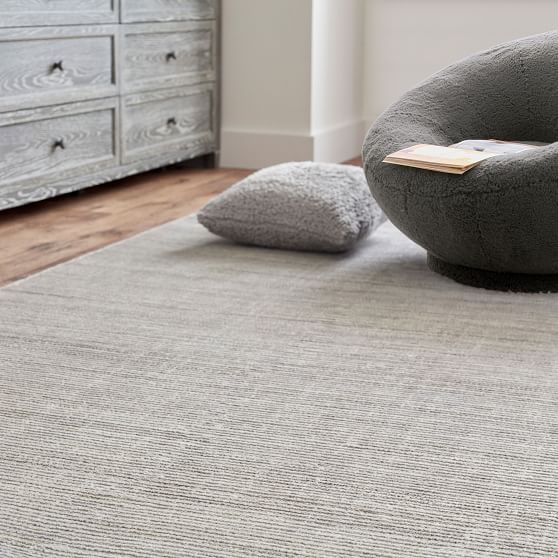 Ribbed Performance Rug - Light Gray | Pottery Barn Teen