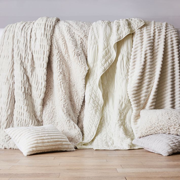 Channel Cloud Faux-Fur Quilt | Pottery Barn Teen