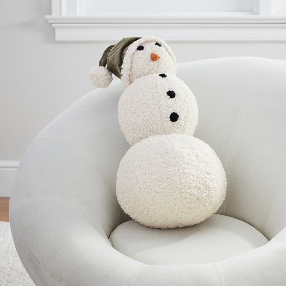 Teddy Fur Snowman Pillow | Pottery Barn Teen