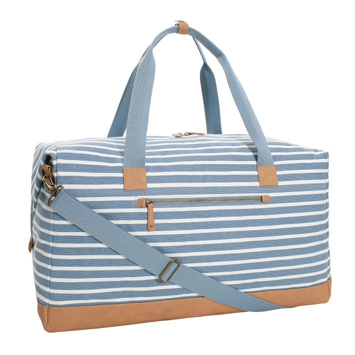 Northfield Light Blue Stripe Duffle Bag | Pottery Barn Teen