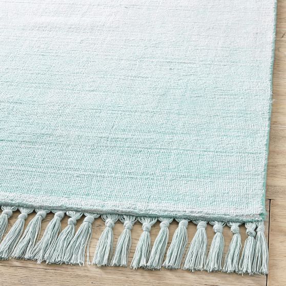 Ombre Tassel Performance Rug - Pool | Pottery Barn Teen