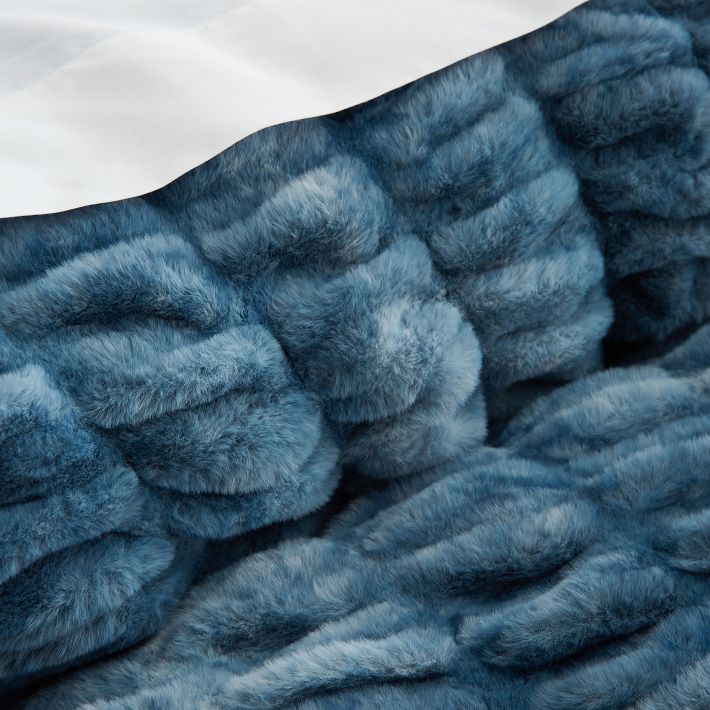 Ruched Faux-Fur Comforter | Pottery Barn Teen
