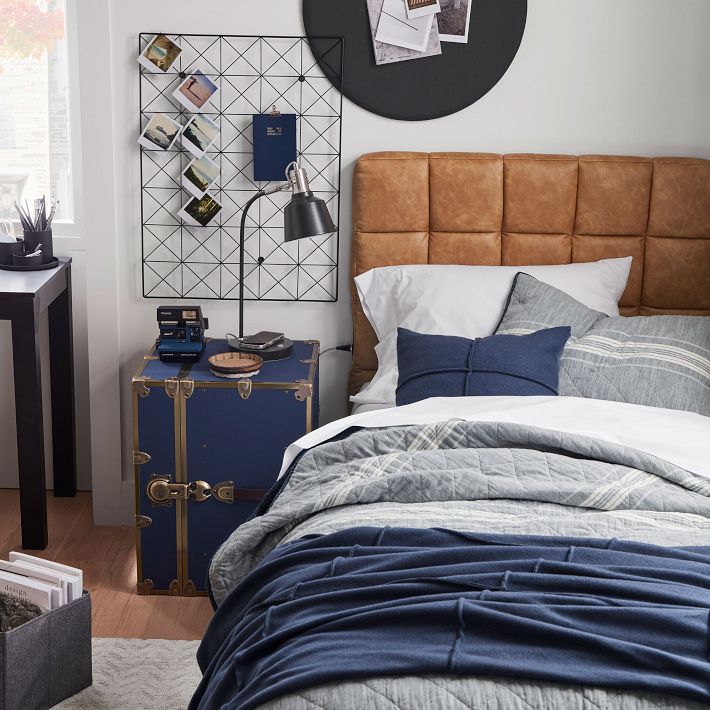Faux Leather Bedside Dorm Trunk | Pottery Barn Teen