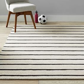 Textured Stripe Wool Rug - Natural | Pottery Barn Teen