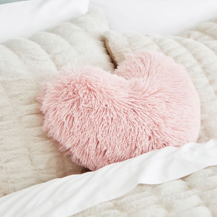 Fluffy Luxe Heart Pillow | Pottery Barn Teen