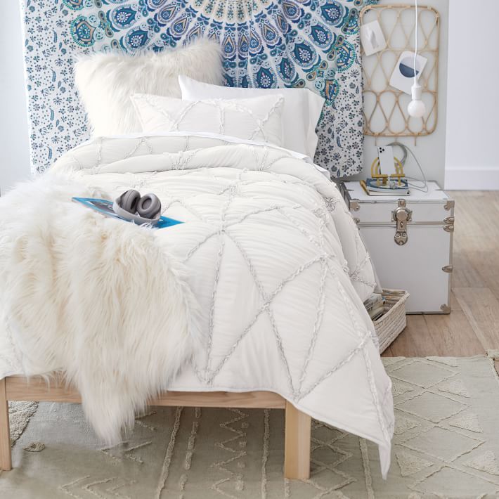 Crinkle Organic Cotton Percale Sheet Set | Pottery Barn Teen