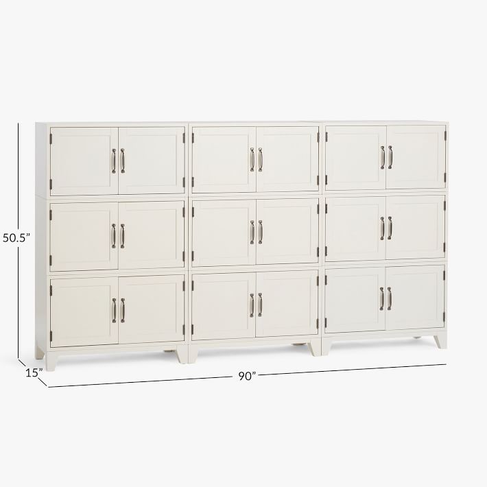 Hampton Triple Cabinet Storage Wide Bookcase | Pottery Barn Teen