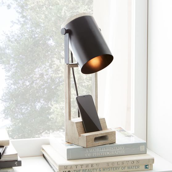 Wood and Metal Amplifier Task Lamp | Pottery Barn Teen