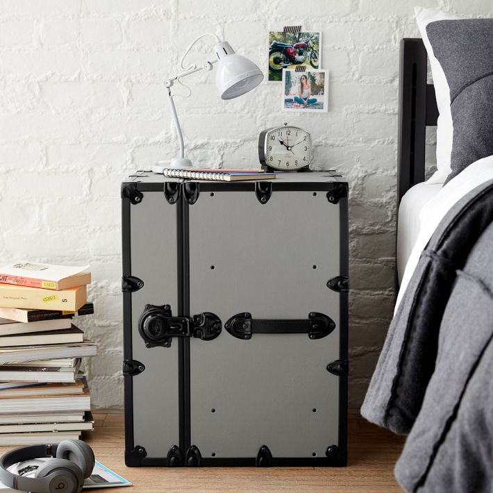 Faux Leather Bedside Dorm Trunk | Pottery Barn Teen