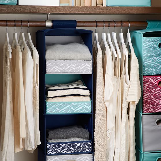 Printed Closet Sweater Bins - Angled - Sale | Pottery Barn Teen