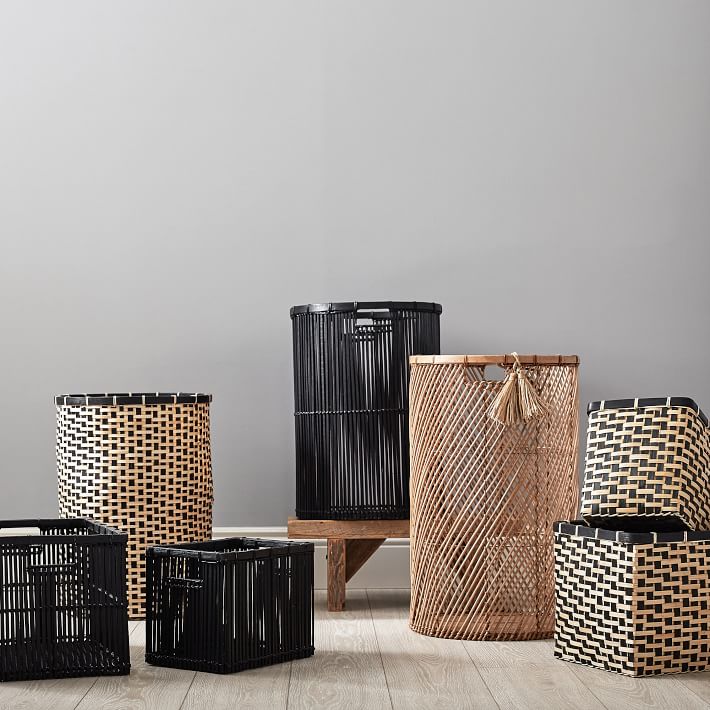 Diagonal Weave Storage Baskets | Pottery Barn Teen