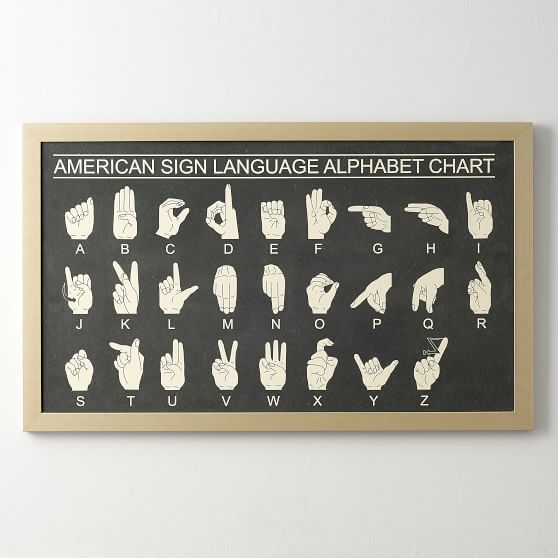American Sign Language Alphabet Framed Art | Wall Prints | Pottery Barn ...