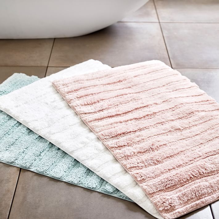 Bamboo Carved Ribbed Bath Mat | Pottery Barn Teen