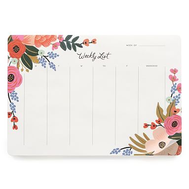 Rifle Paper Co. Lively Floral Weekly Desk Pad | Desk Accessories ...