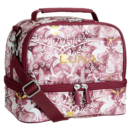 Burgundy HARRY POTTER™ Magical Damask Compartment Lunch Box | Pottery ...