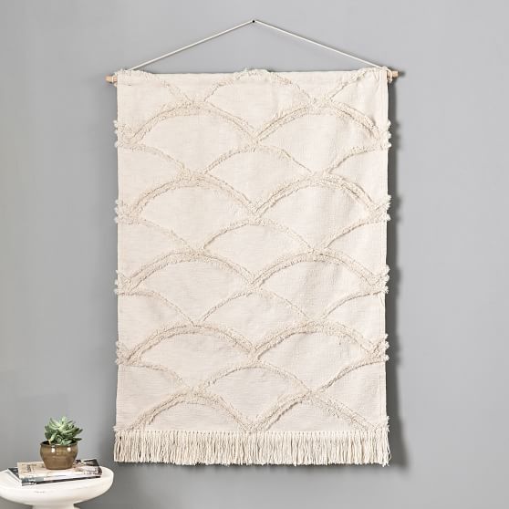 Cream Textured Scallop Wall Hanging | Wall Decor | Pottery Barn Teen