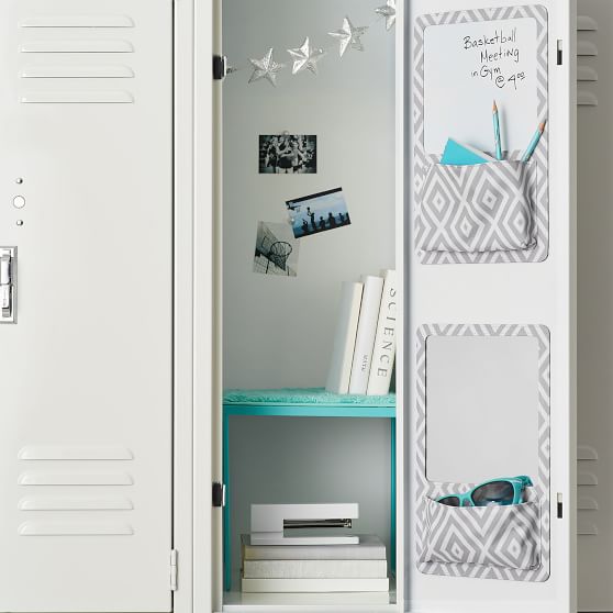 Gray Preppy Diamond Locker Dry-Erase Pocket | Locker Decoration ...