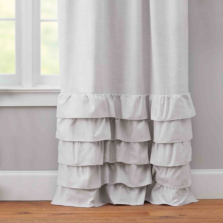 Evelyn Ruffle Bottom Curtain | Teen Curtains | Pottery Barn Teen