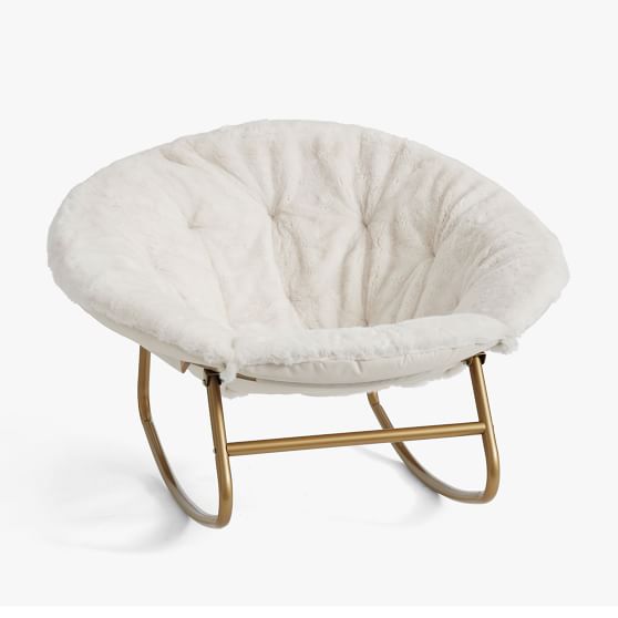 Polar Bear Ivory Hang-A-Round Rocking Chair | Pottery Barn Teen