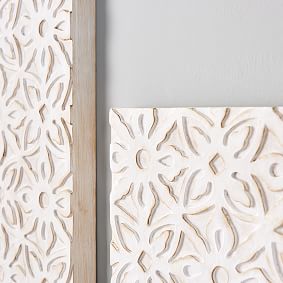 Wood Carved Triptych Art | Wall Decor | Pottery Barn Teen