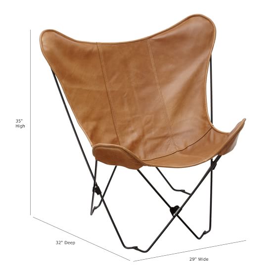 Leather Sling Butterfly Chair | Pottery Barn Teen