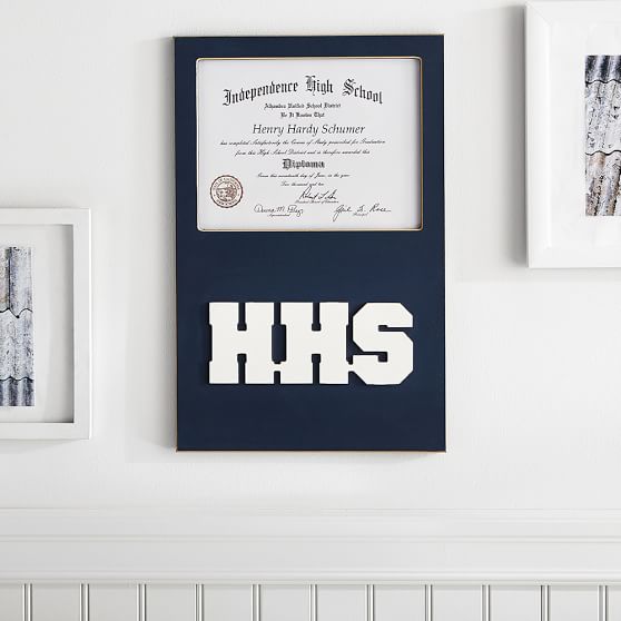 Navy & White College Diploma Frame | Pottery Barn Teen