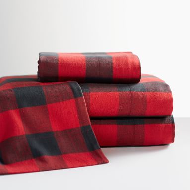 Buffalo Check Organic Flannel Girls Sheet Set | Sale | Pottery Barn Teen