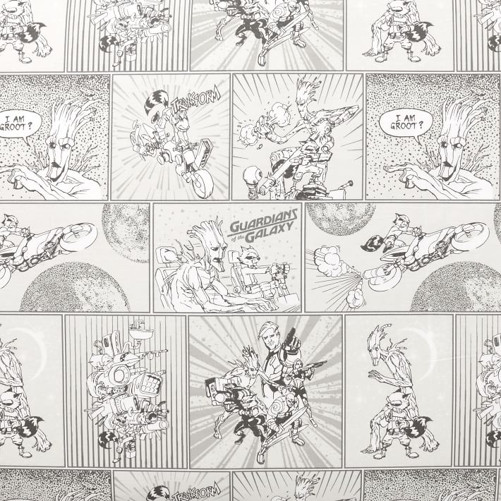 Guardians of the Galaxy Comic Strip Boy's Sheet Set | Pottery Barn Teen