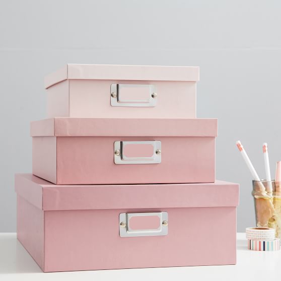 Paper Stacking Storage Boxes - Set of 3 | Pottery Barn Teen